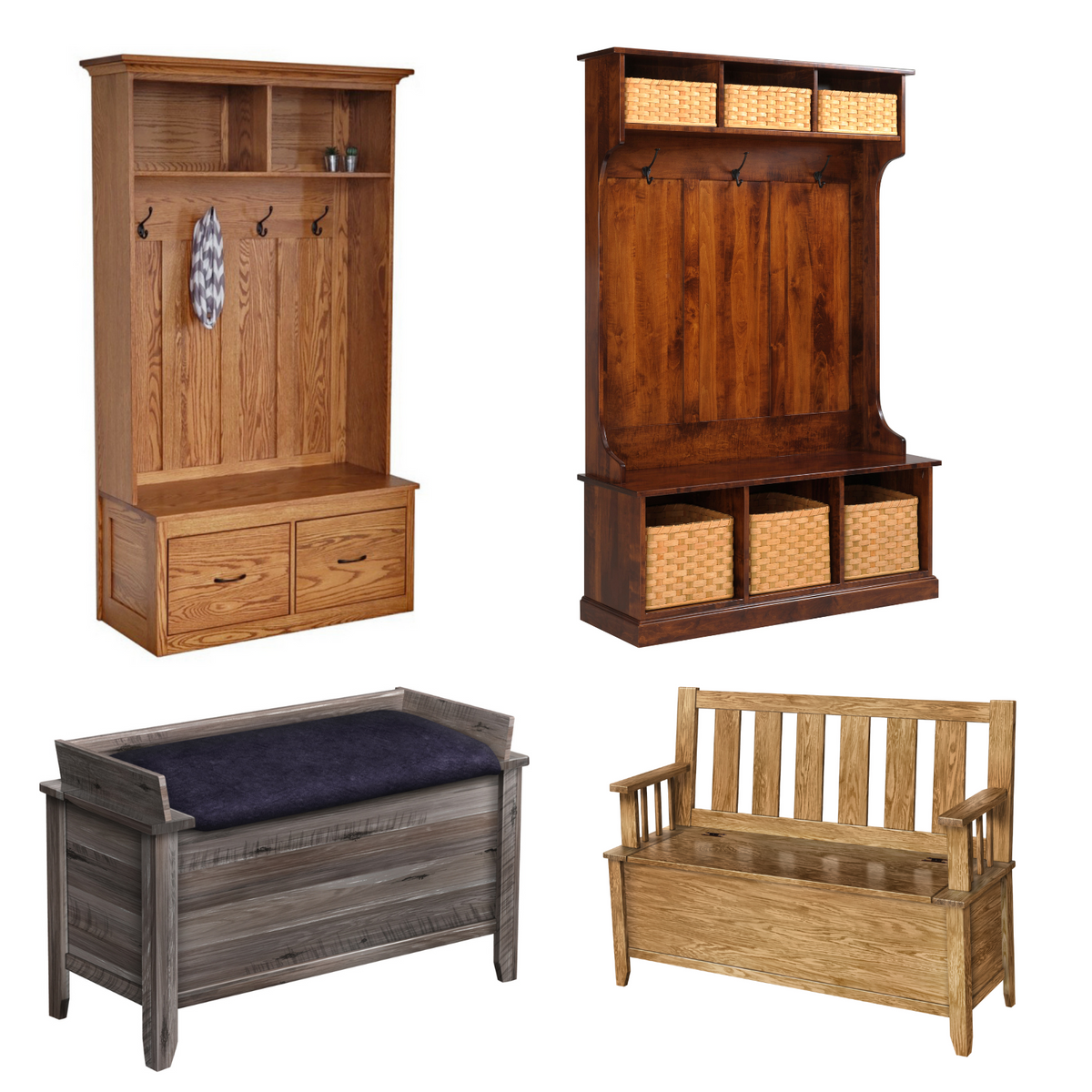 Amish Hall Seats & Entry Benches | Fully Customizable to Fit Your Home ...