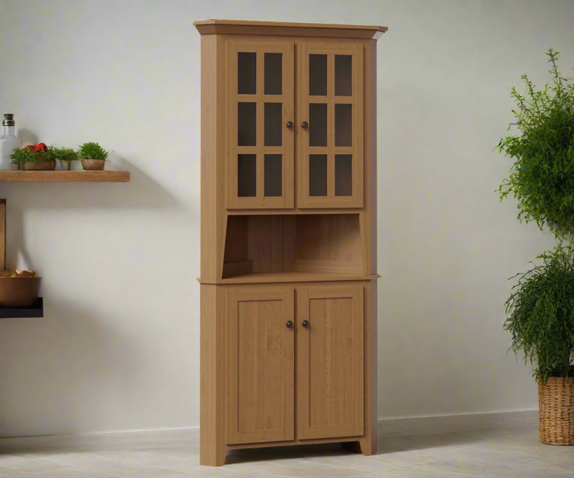 Amish Shaker Corner Hutch - Multiple Sizes — Our Family Craft Shop