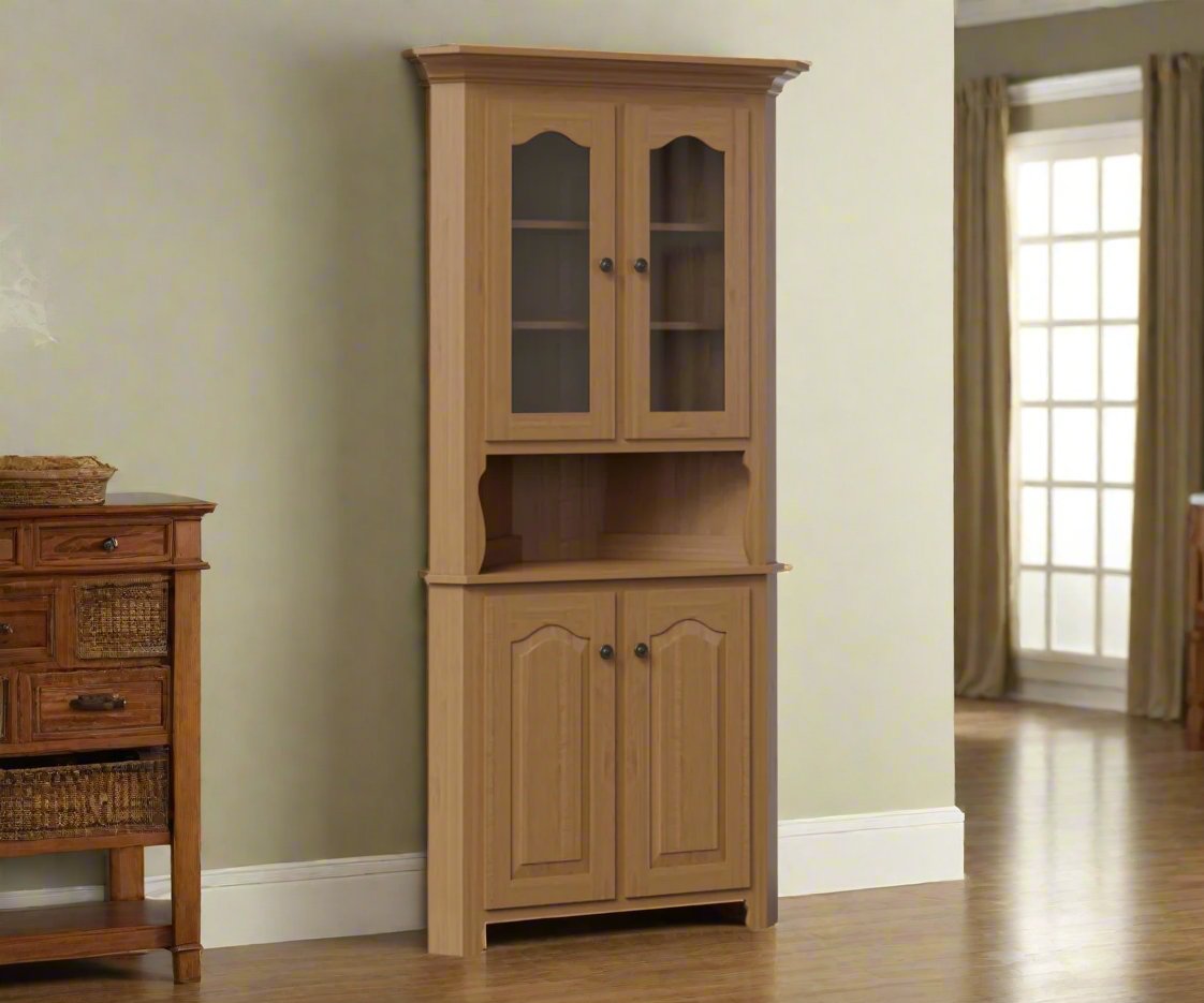 Amish Traditional Corner Hutch - Multiple Sizes — Our Family Craft Shop