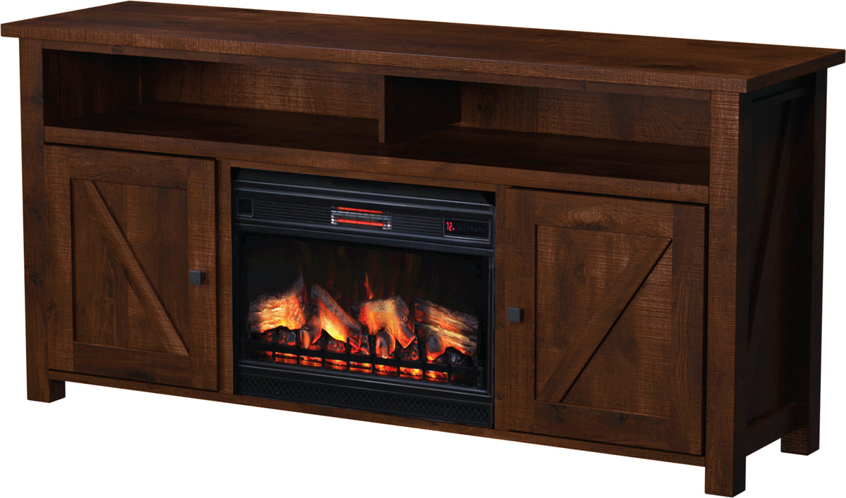 Amish Tulsa Fireplace TV Stand - Multiple Sizes — Our Family Craft Shop