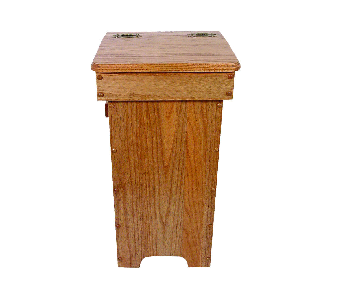 Amish Traditional Hinge Lid Trash Bin — Our Family Craft Shop