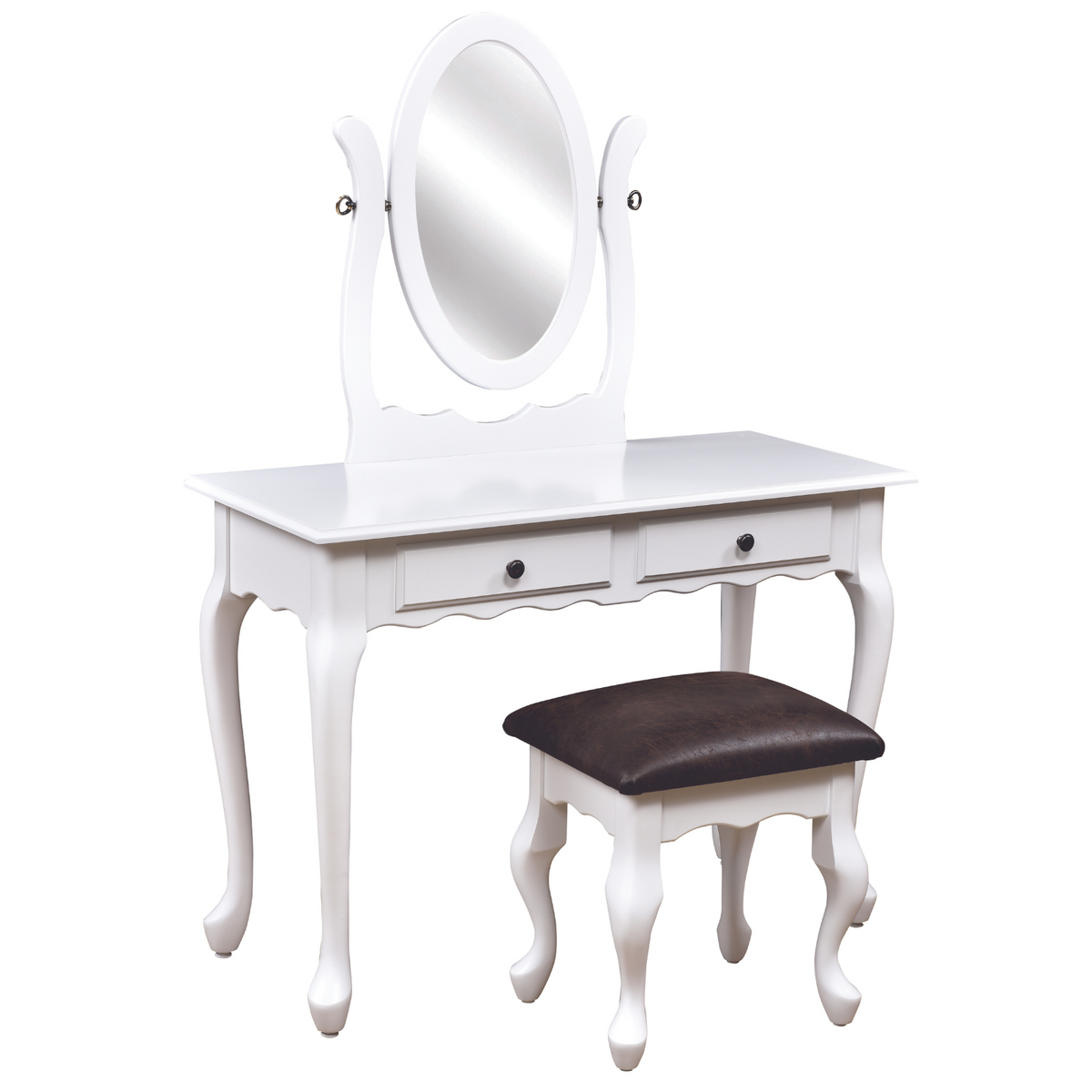 Amish 2 Drawer Queen Anne Vanity — Our Family Craft Shop