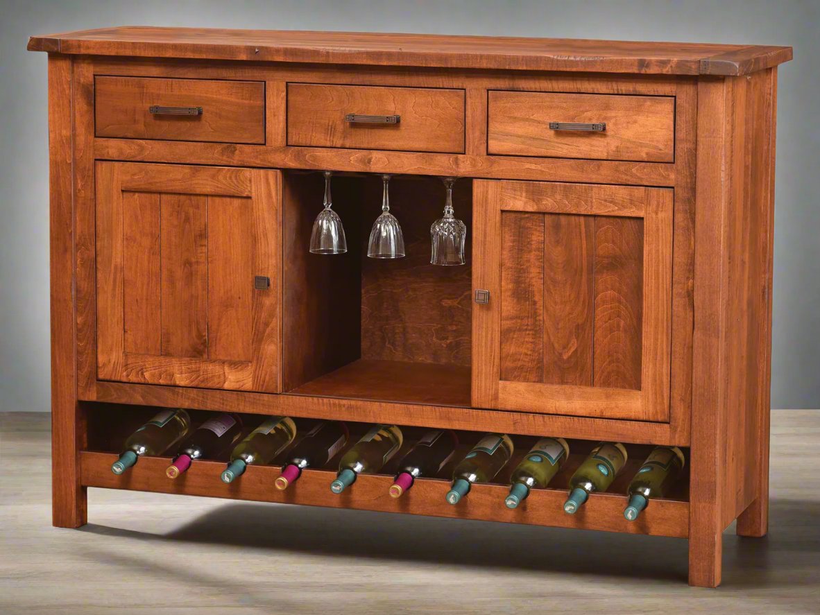 Amish Adele 3-Door Wine Buffet — Our Family Craft Shop