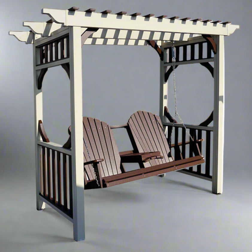 Amish 5' Hilton Adirondack Swing & Arbor Set — Our Family Craft Shop