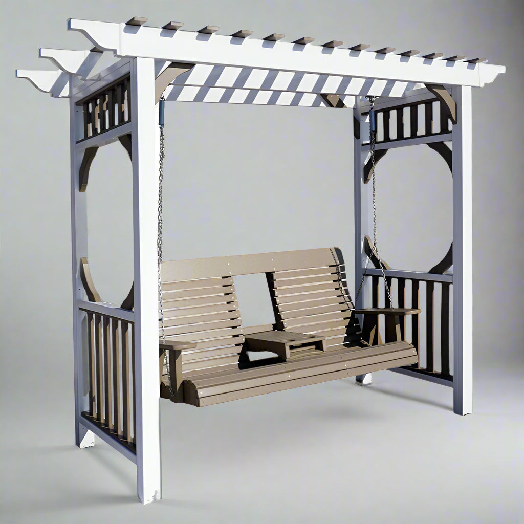Amish 5' Keywest Curved Back Swing & Arbor Set — Our Family Craft Shop