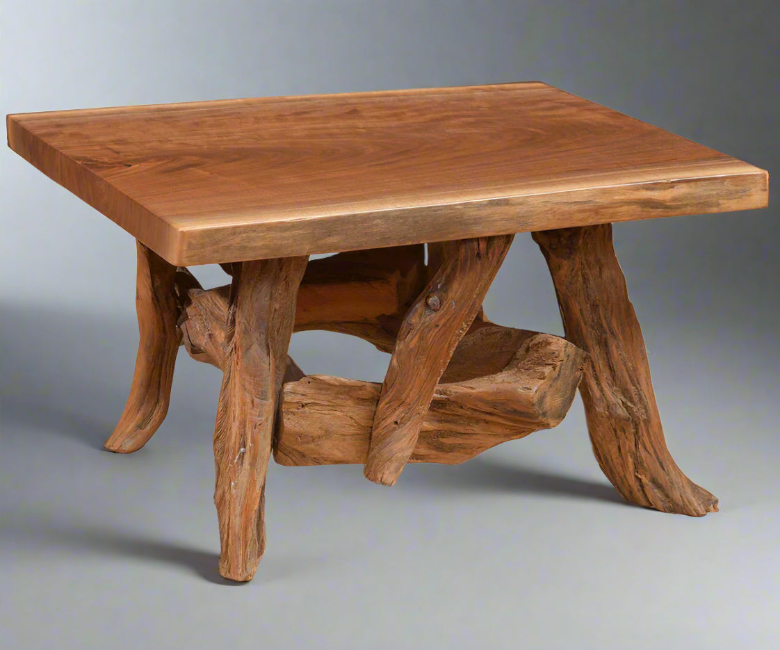 Amish Drift Wood Rustic Log Coffee Table — Our Family Craft Shop