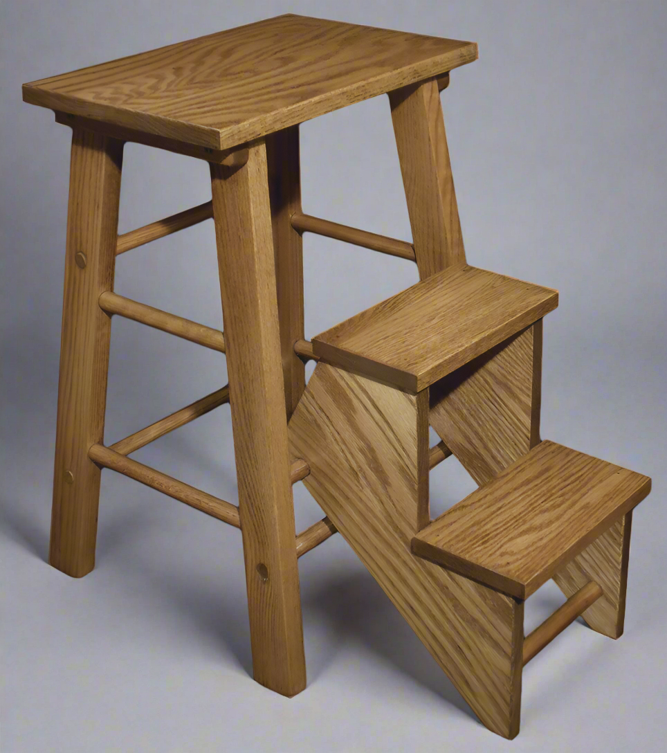 Amish Fold-Out Step Stool - Perfect for Kitchen, Bedroom, Bathroom ...