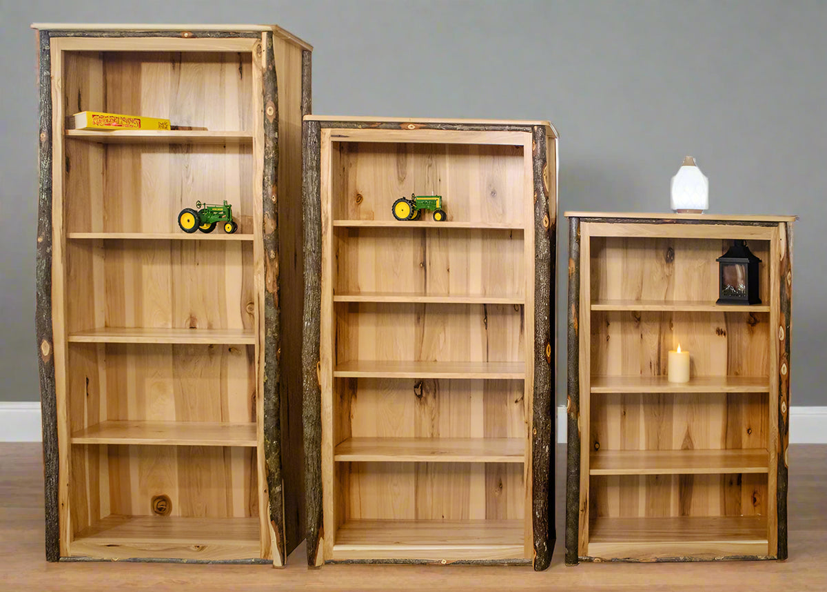 Amish Hickory Log Bookcase (Multiple Sizes) — Our Family Craft Shop