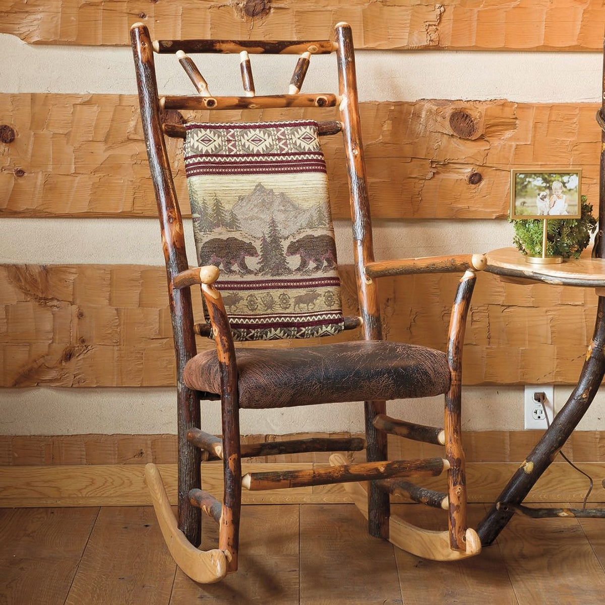 Amish Hickory Log Rocking Chair — Our Family Craft Shop
