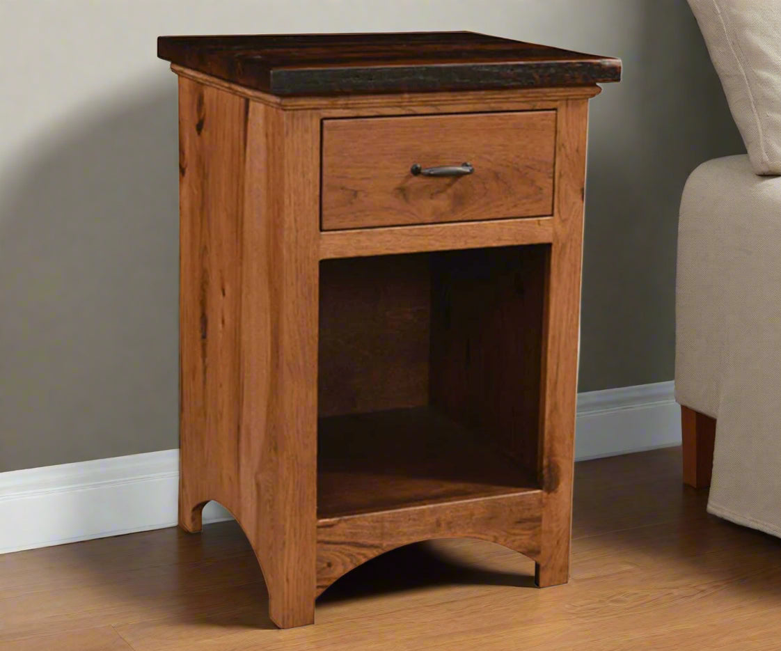 Amish Lewiston Reclaimed Barnwood 1-Drawer Night Stand — Our Family ...