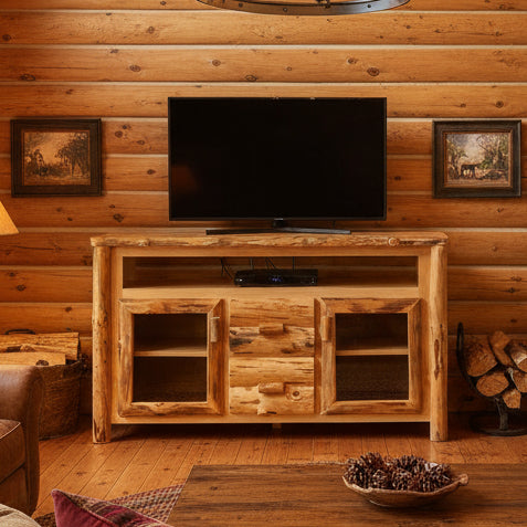 Amish Austin Log Tv Stand — Our Family Craft Shop