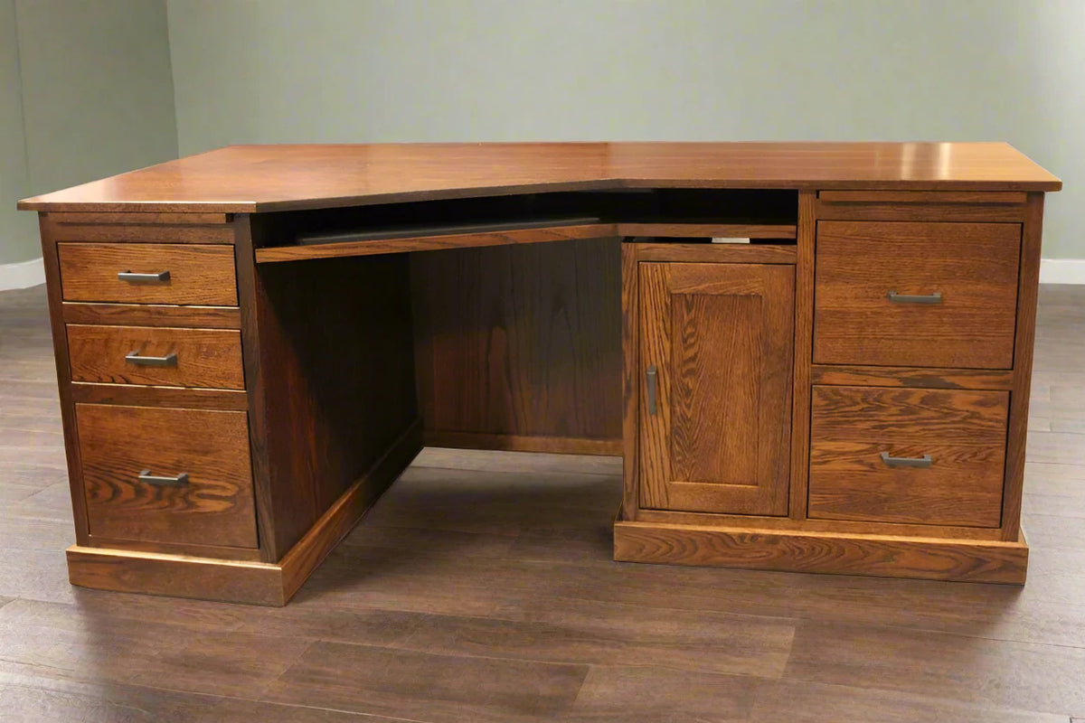 Amish Austin Mission 72" Wedge Desk with Computer Tower — Our Family ...