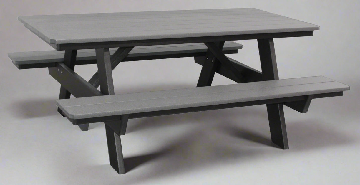 Amish 6' Picnic Table With Attached Benches — Our Family Craft Shop