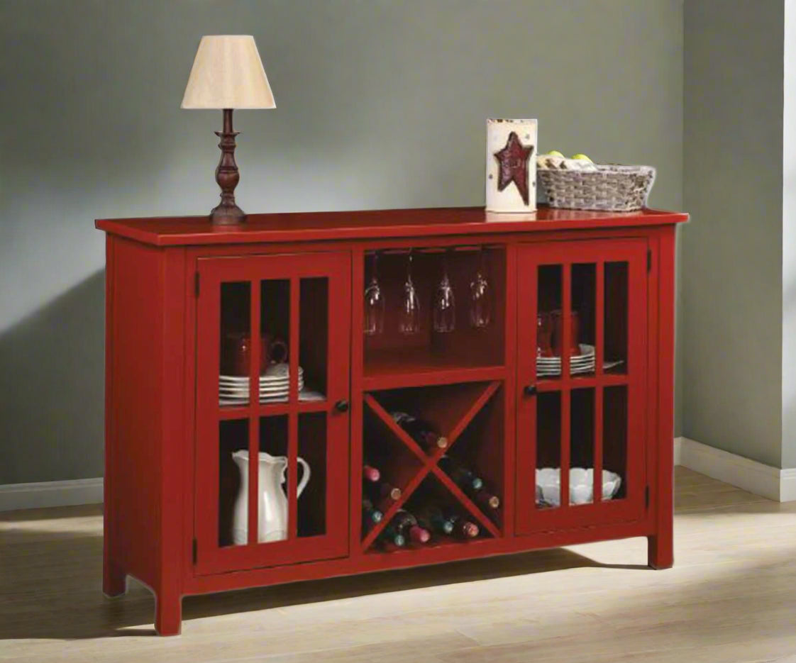 Amish Savannah 2-Door Buffet w/ Wine Rack — Our Family Craft Shop