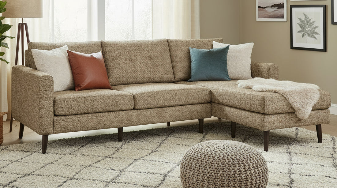 Amish Serene Sofa With Attached Chaise — Our Family Craft Shop