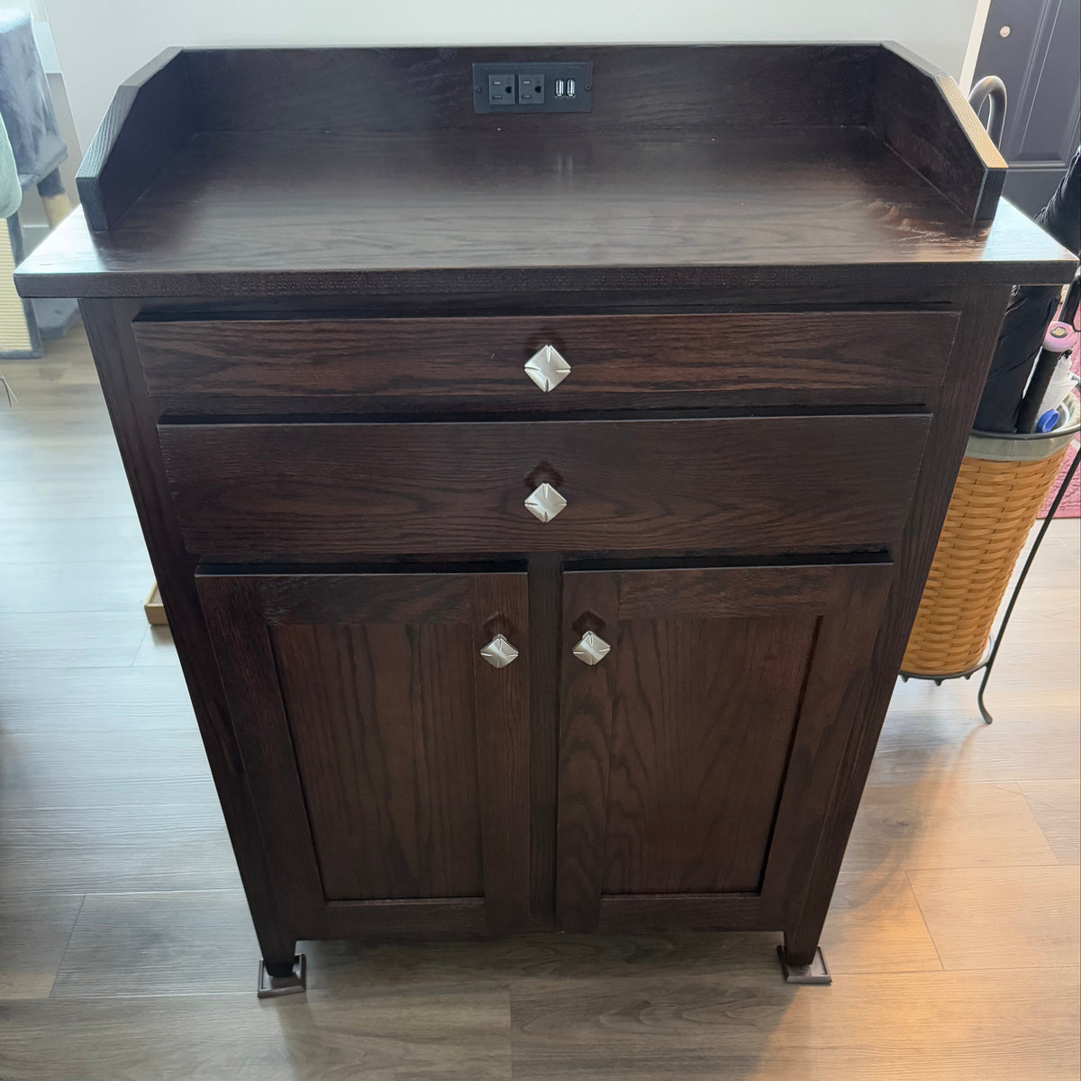 Amish Coffee Bar | Modern Coffee Bar with Outlets and Trash Bin! — Our ...