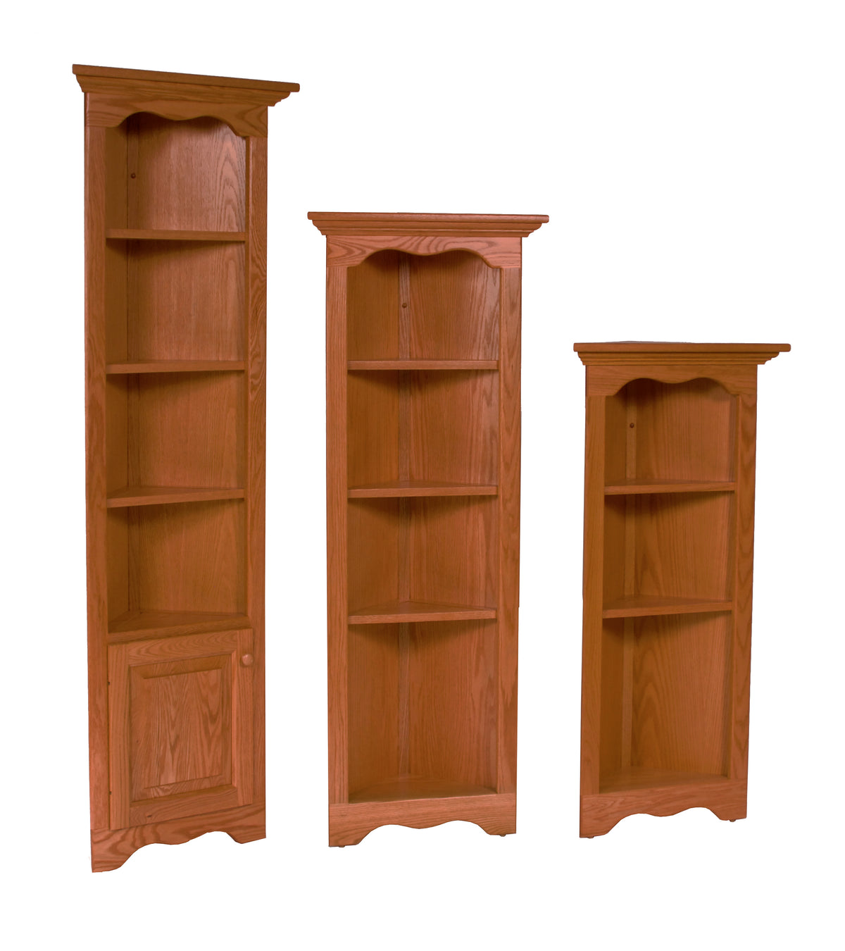 Amish Traditional Corner Bookcase - Multiple Sizes — Our Family Craft Shop