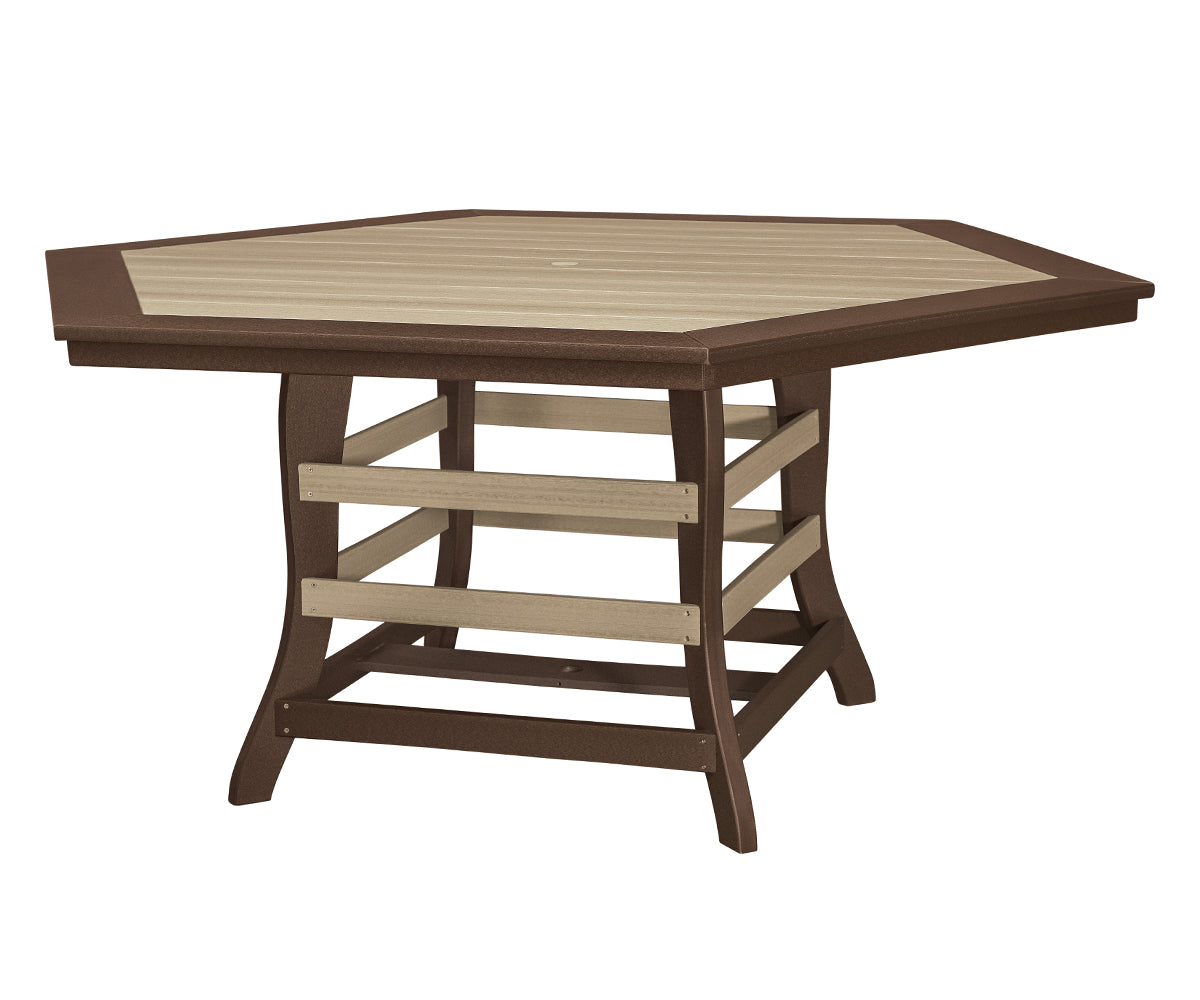 Amish WLP 72" Hexagon Poly Dining Table With Border — Our Family Craft Shop