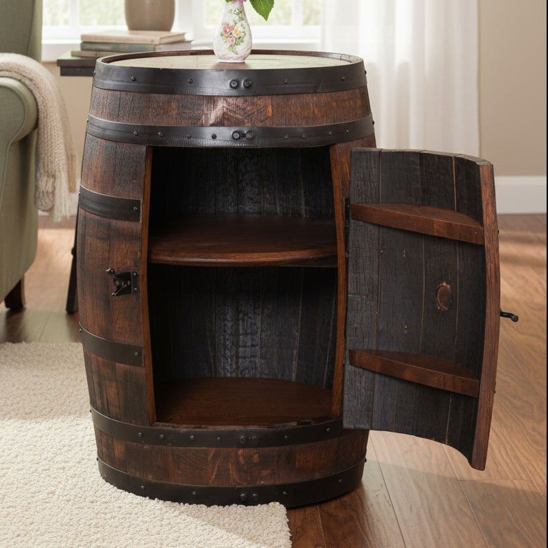Amish Whiskey Barrel Cabinet | Authentic Whiskey Barrel Furniture ...