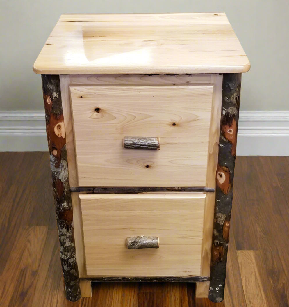 Amish Hickory Log Filing Cabinet (Multiple Sizes) — Our Family Craft Shop