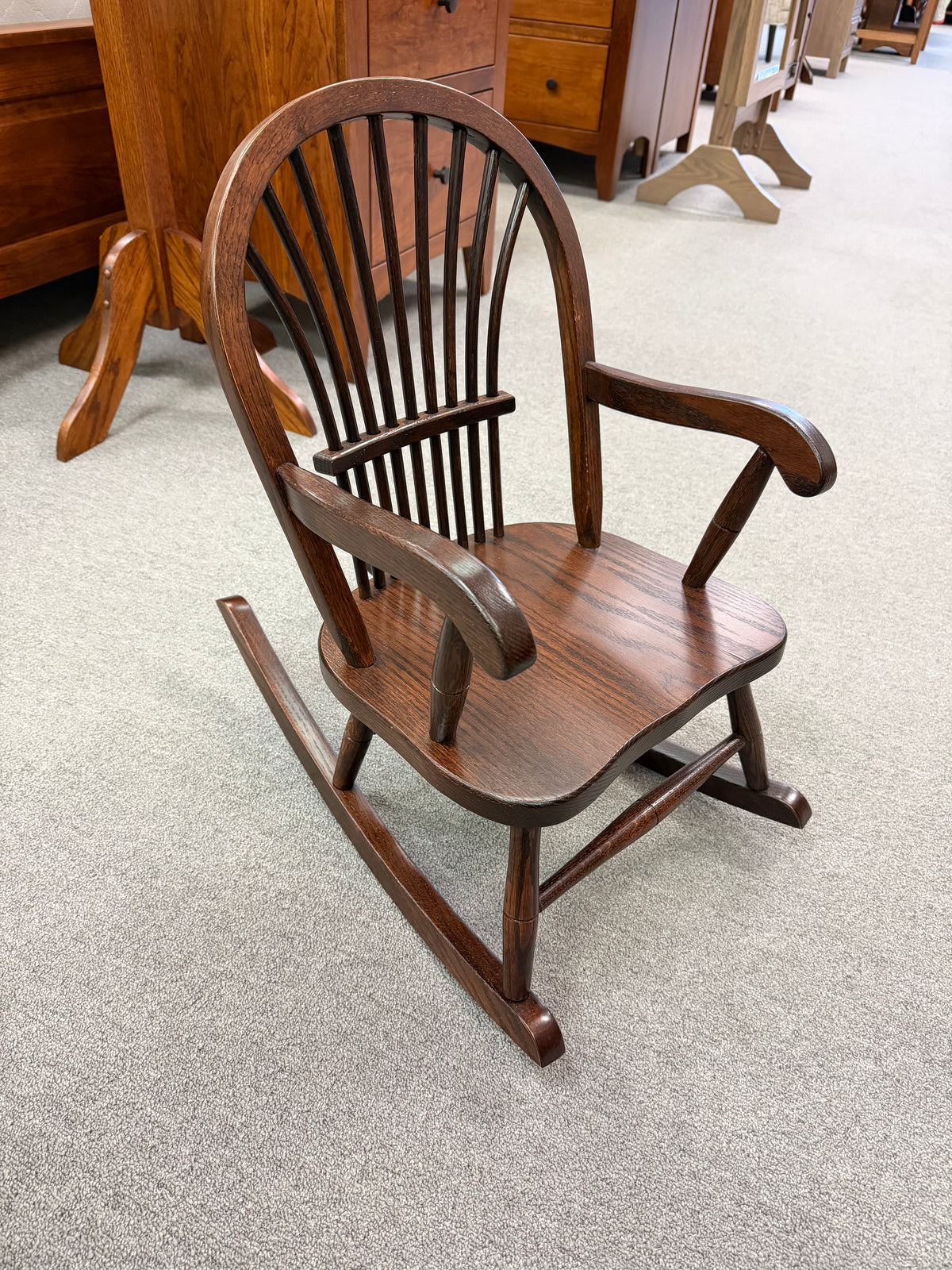 Amish Sheaf Back Kids Rocking Chair - In-Stock — Our Family Craft Shop