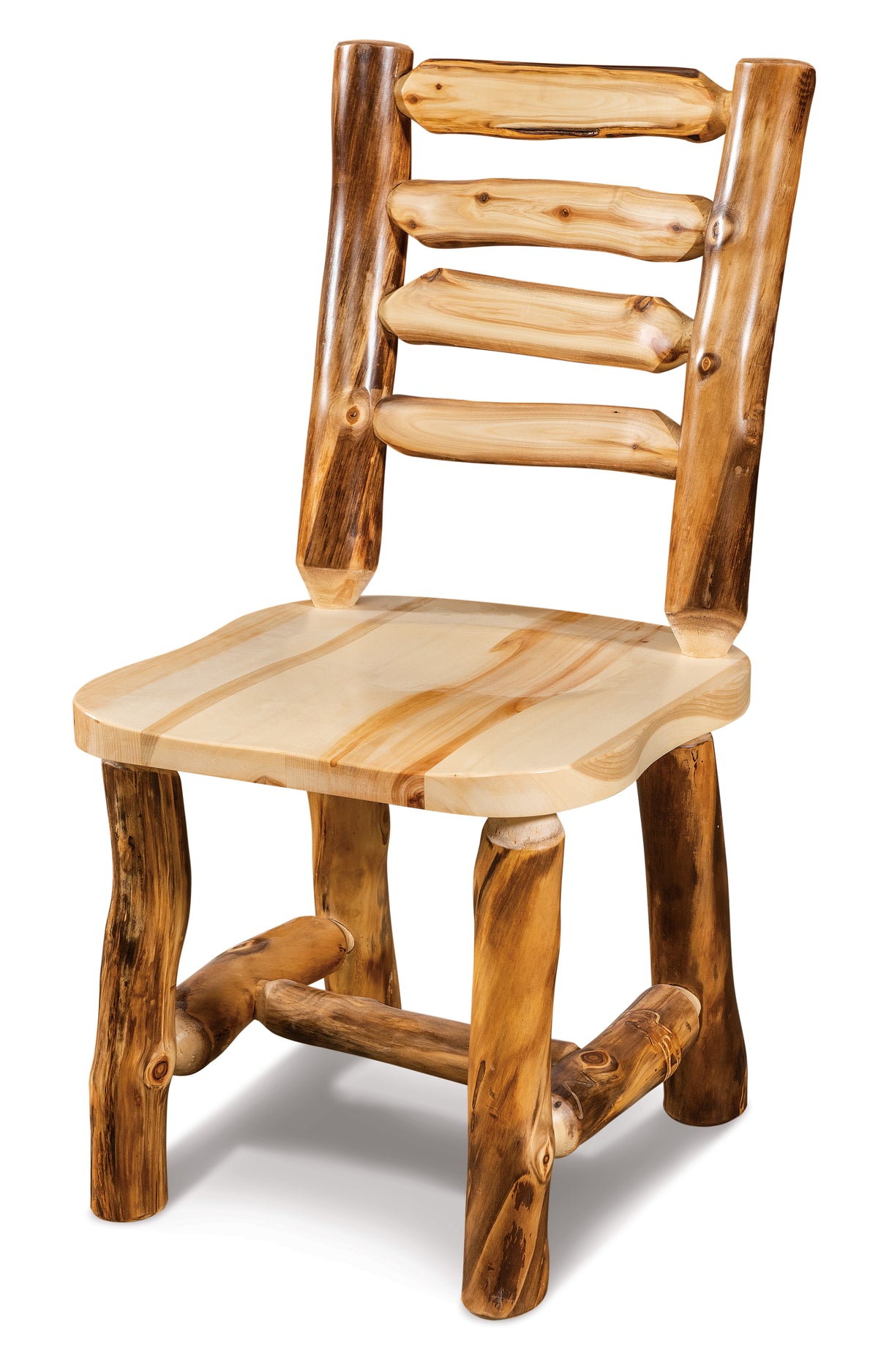 Amish Ladderback Log Dining Chair — Our Family Craft Shop