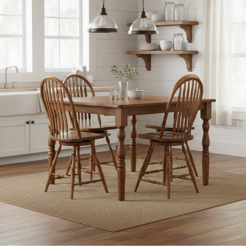 Amish Traditional Turned Leg Counter Set with High Bent Paddle Swivel ...